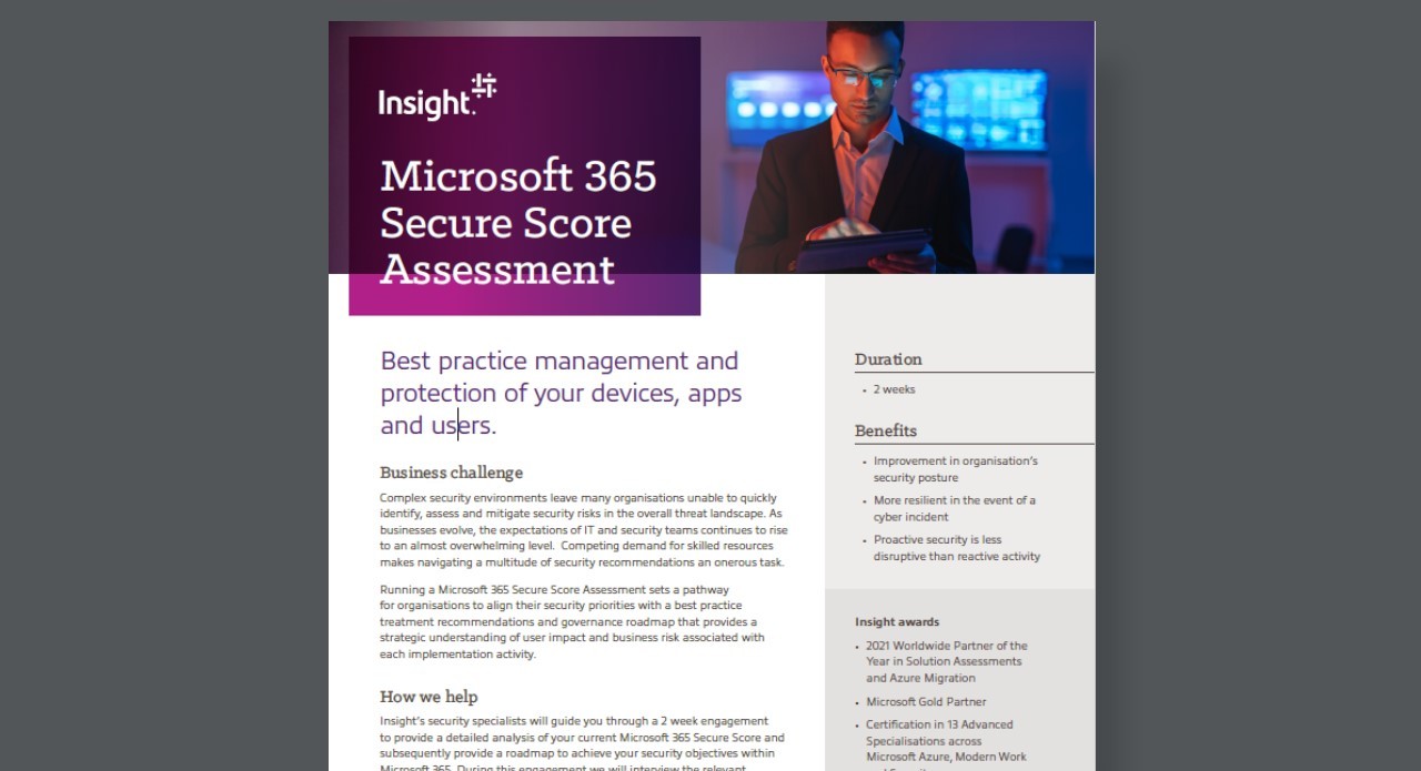 Microsoft 365 Secure Score Assessment | Insight Australia
