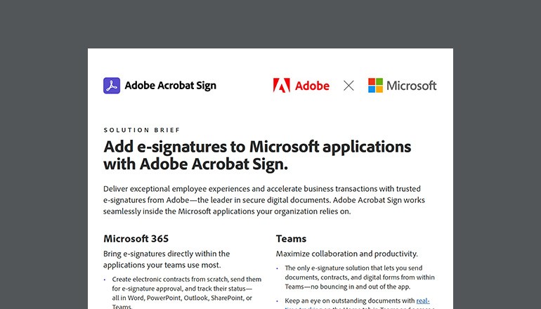 Add E-signatures to Microsoft Applications With Adobe Sign | Insight ...